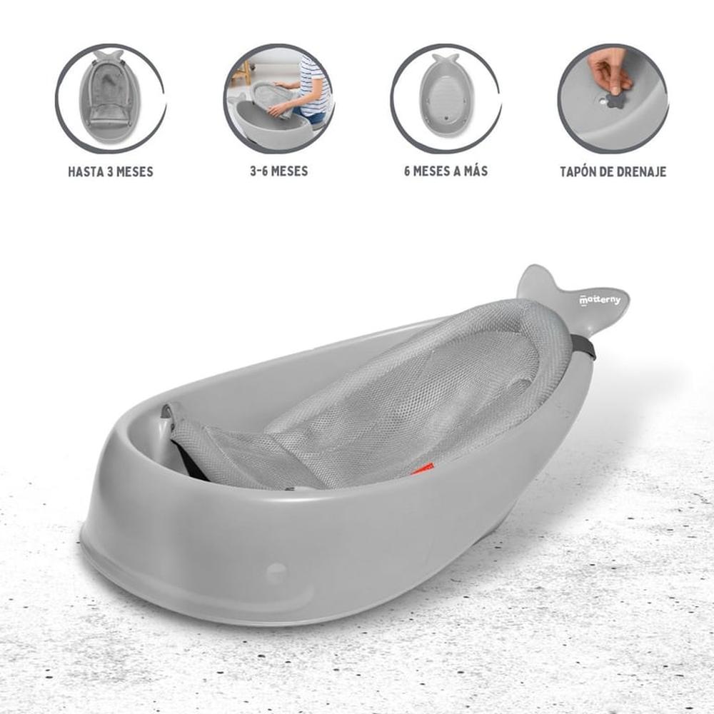 Bañera 3 Etapas SKIP HOP MOBY» GRAY| Oechsle.pe - Oechsle