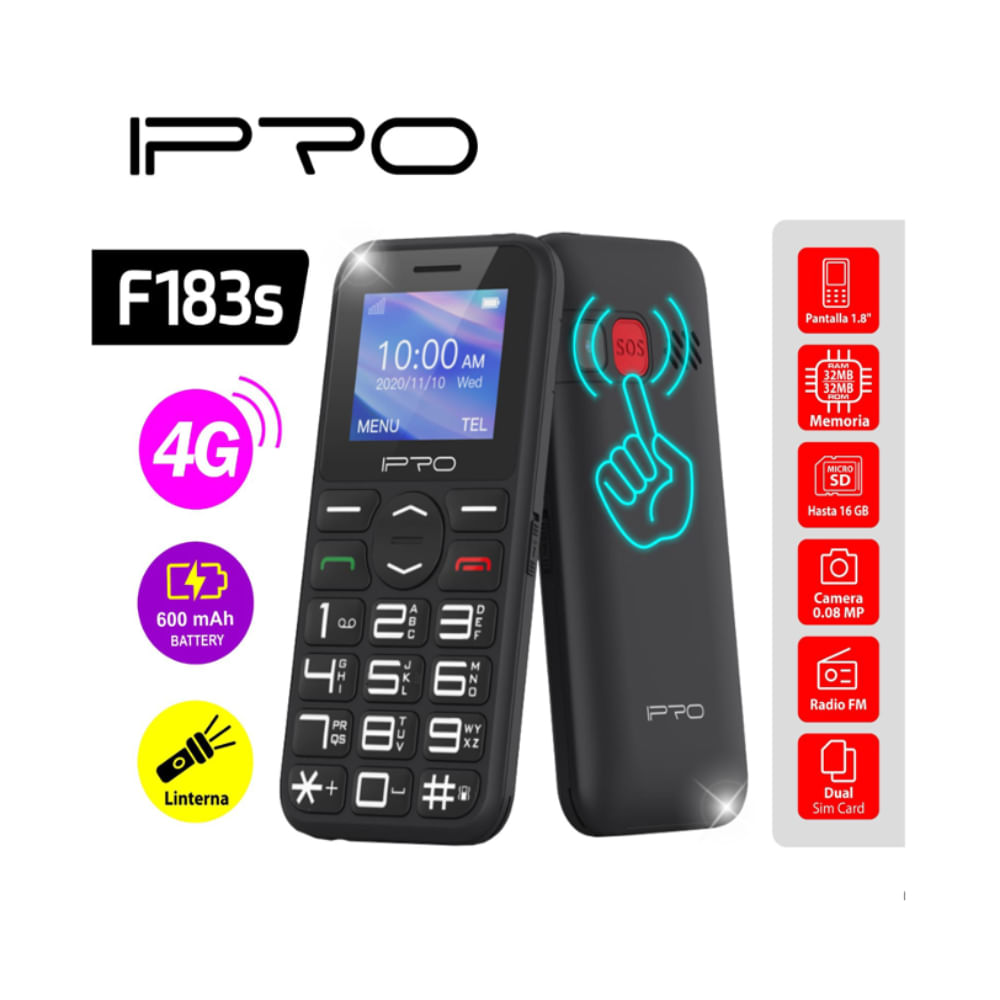 Celular Ipro F183S 4G Beteria 800mAh,Radio FM Inalambrico - Oechsle