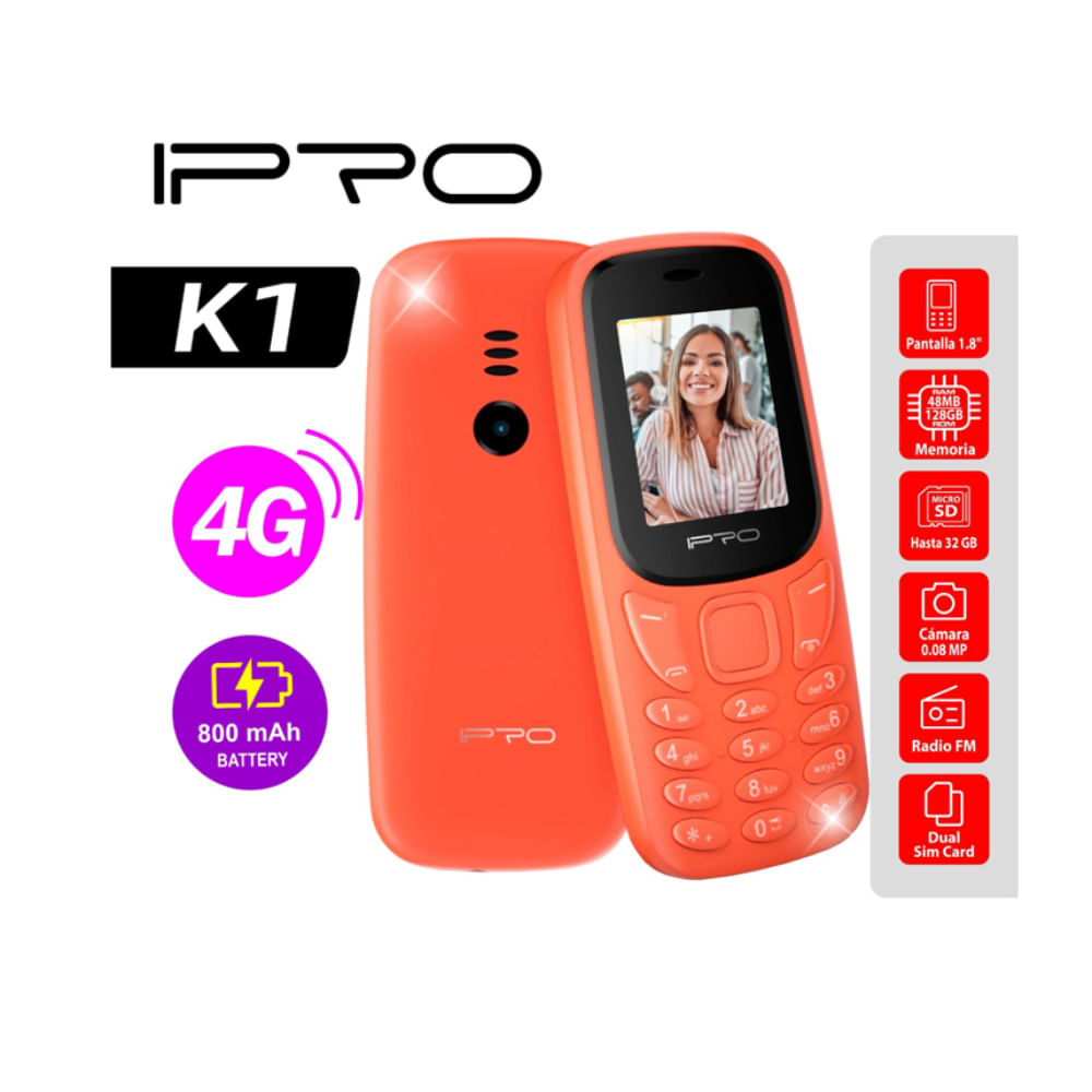 Celular Ipro K1 4G Beteria 800mAh,Radio FM Inalambrico - Oechsle