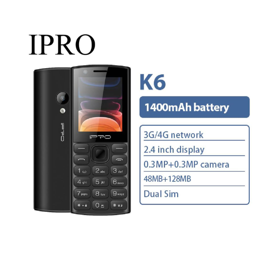 Celular Ipro K6 4G Beteria 1400mAh,Radio FM Inalambrico - Oechsle