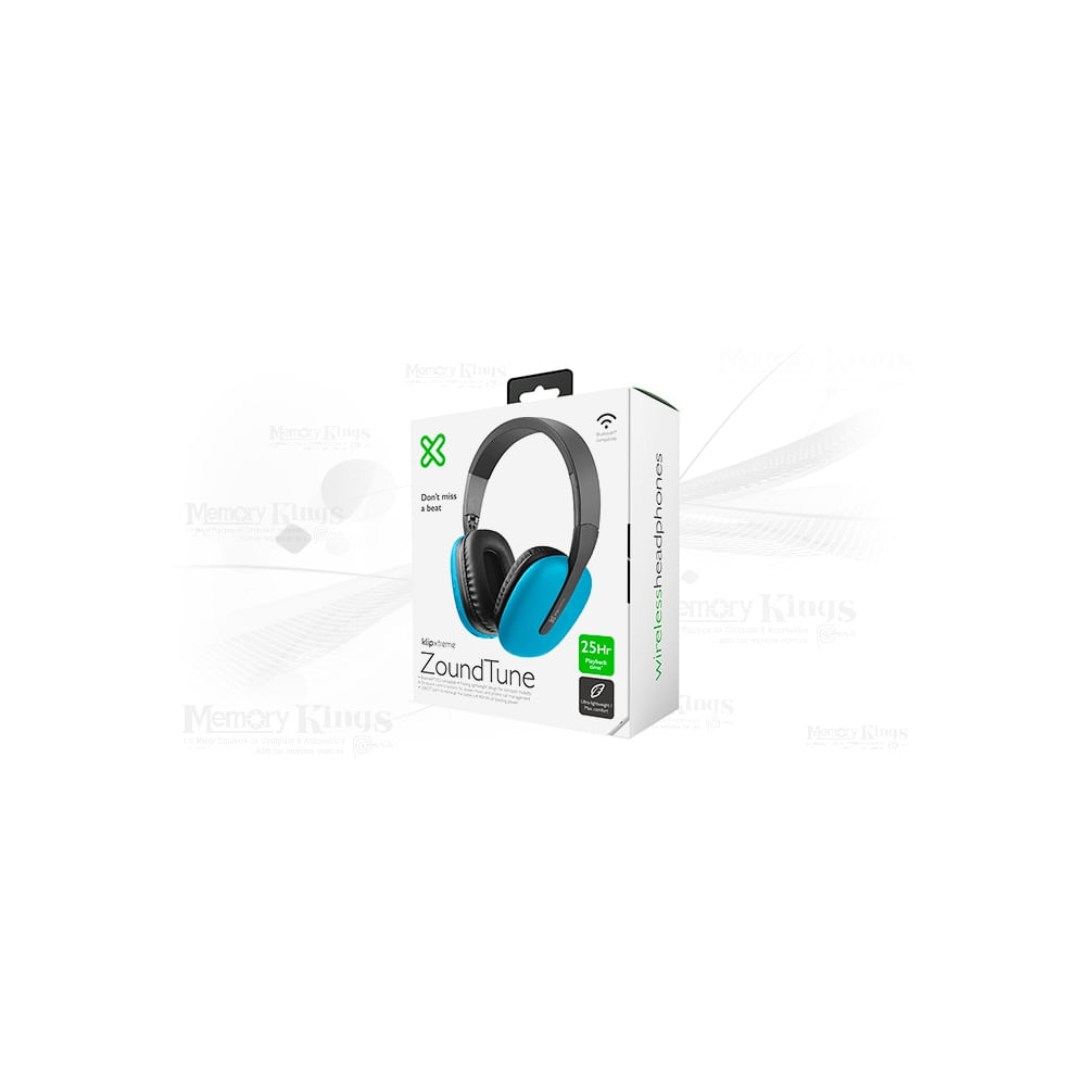 Auriculares Klip Xtreme Zoundtune Kwh-010Bl Bluetooth, Color Azul, Sonido Inmersivo Y Comodidad ...