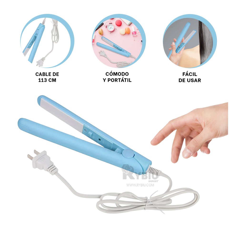 Alisador de Cabello Carga Rapida y Cable de 1 Metro Celeste| Oechsle.pe - Oechsle