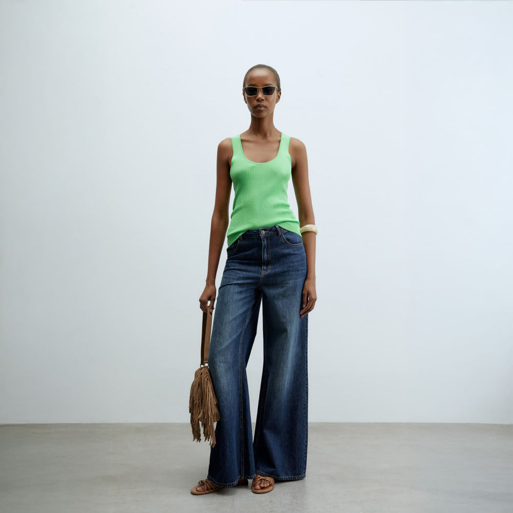 Chaleco Mujer Sfera Top Canale Escote Redondo Verde | Oechsle.pe - Oechsle