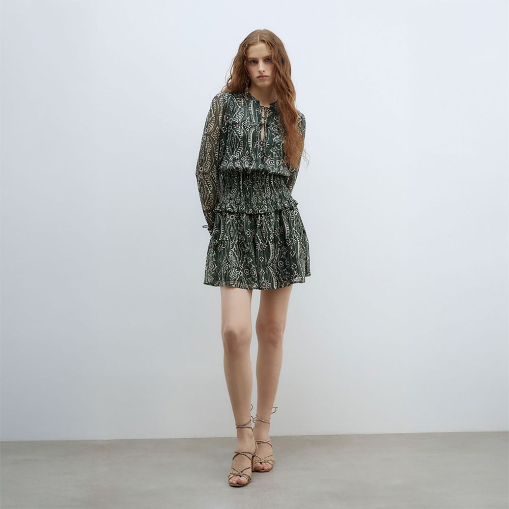 Vestido Mujer Sfera Chiffon Gomas Verde | Oechsle.pe - Oechsle