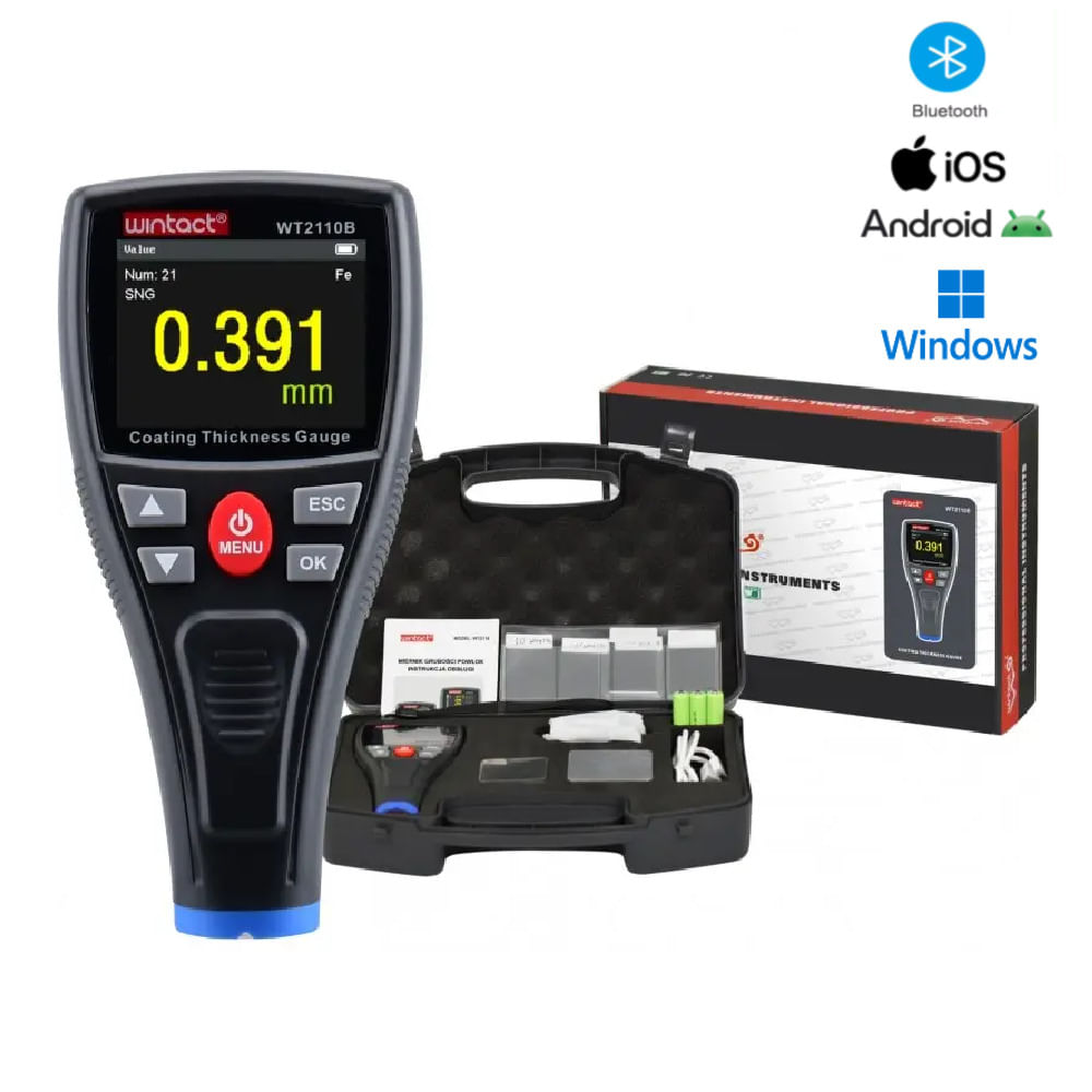 Medidor Profesional de Espesor de Pintura Data Logger - WINTACT WT2110B| Oechsle - Oechsle