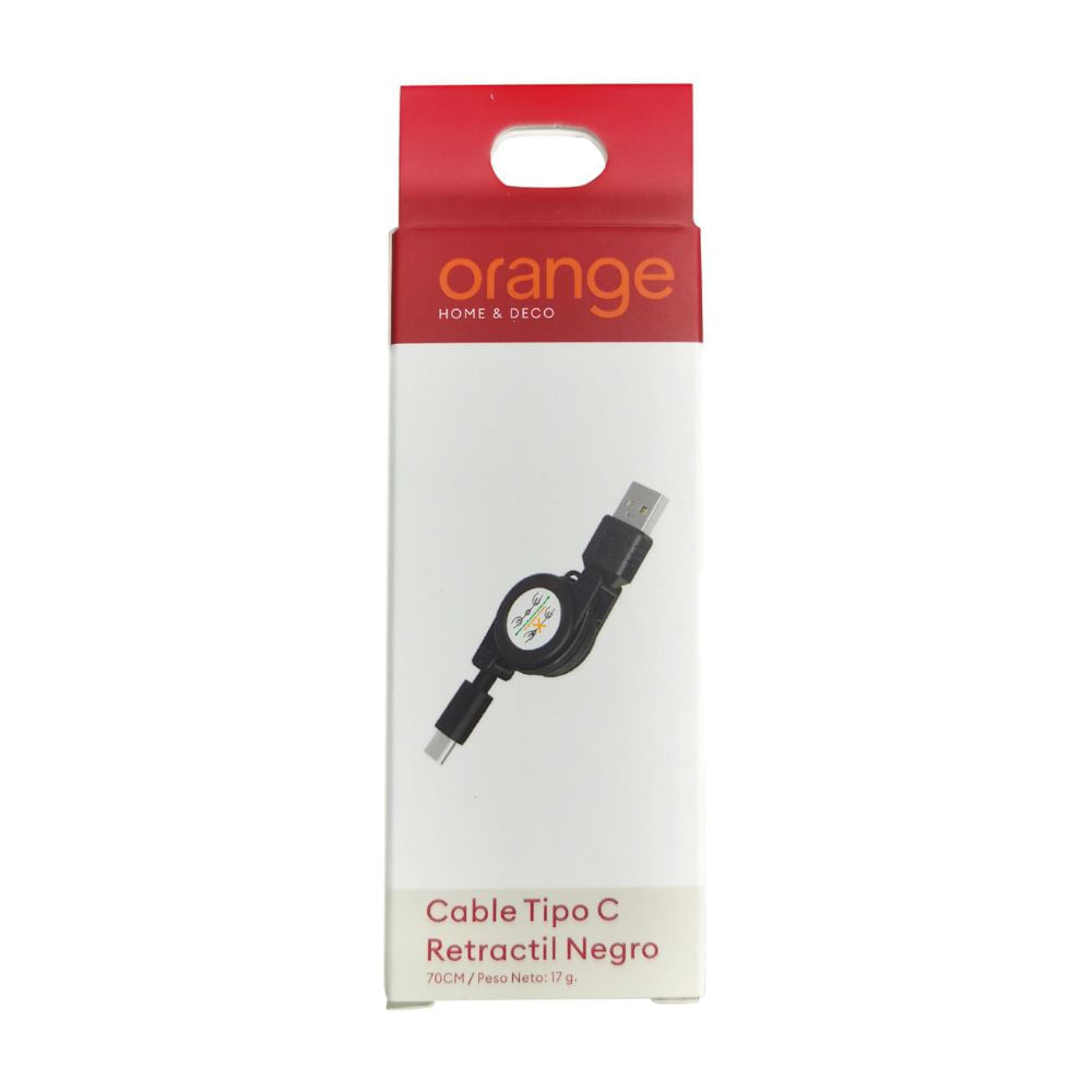 Cable Tipo C Retractil AR-SC051 Negro - Oechsle