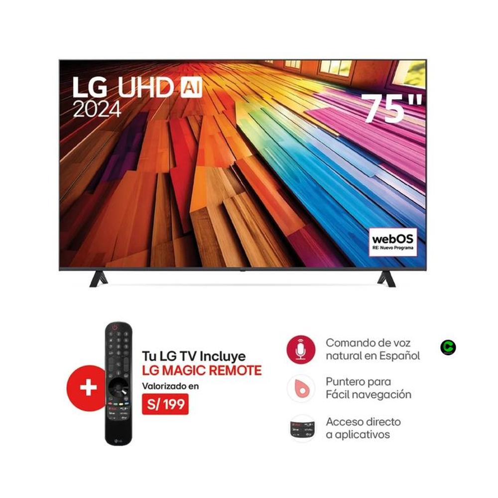 Televisor LG LED 75 UHD 4K ThinQ AI 75UT8050 2024 - Oechsle