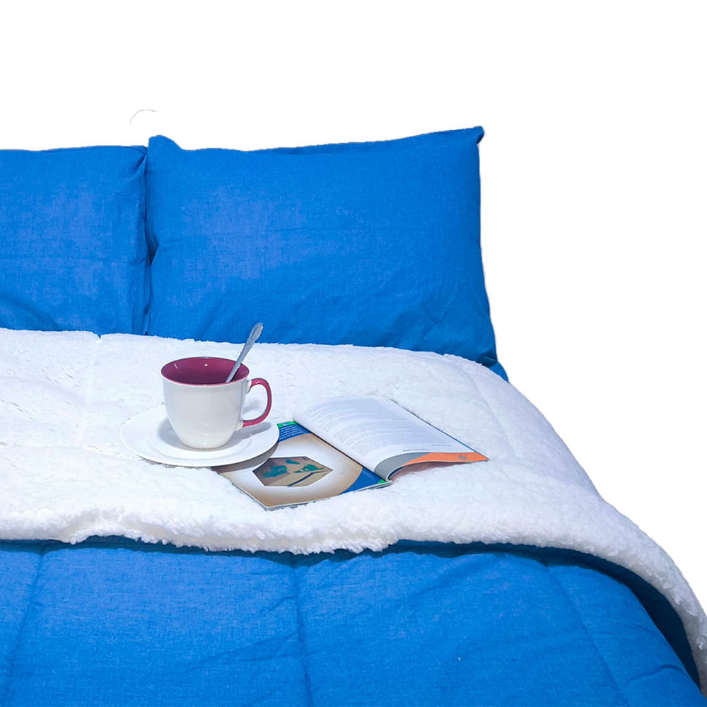 Edredón Peru Pima Algodón Jean Denin con Carnero Premium 1 Plaza ...