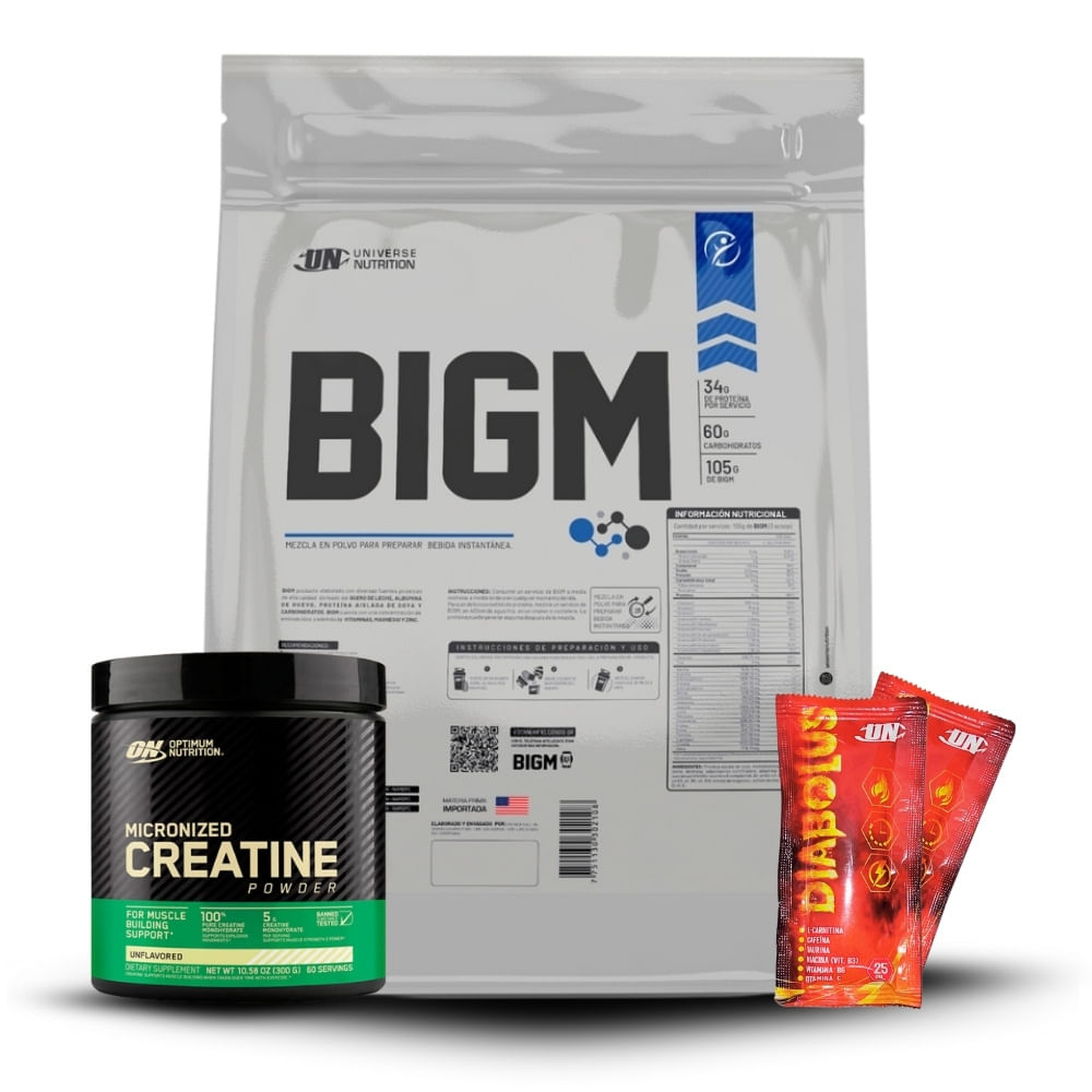 Bigm 5Kg Cookies And Cream+Creatina Optimun Nutrition 300Gr+2 Diabolus ...