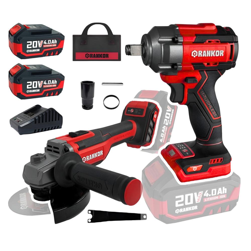 Combo Amoladora Inalambrica + Llave de Impacto 500nm Rankor RLAG20001 ...