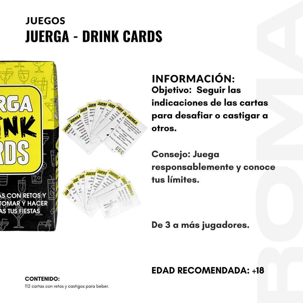 PACK 3 JUERGA – JUEGO DE MESA Y CARTAS DRINK CARDS| Oechsle - Oechsle