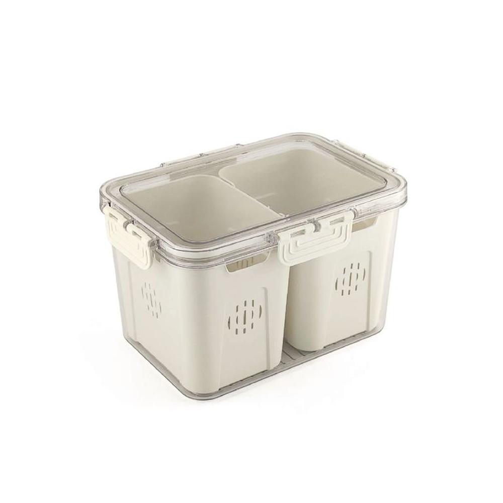 Organizador de Alimentos rectangular con tapa FB-02 Blanco+transparent - Oechsle