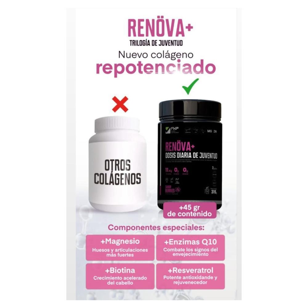 COLÁGENO RENOVA PLUS FWP HIDROLIZADO PACK DE 3 POTES DE 315GR - Oechsle