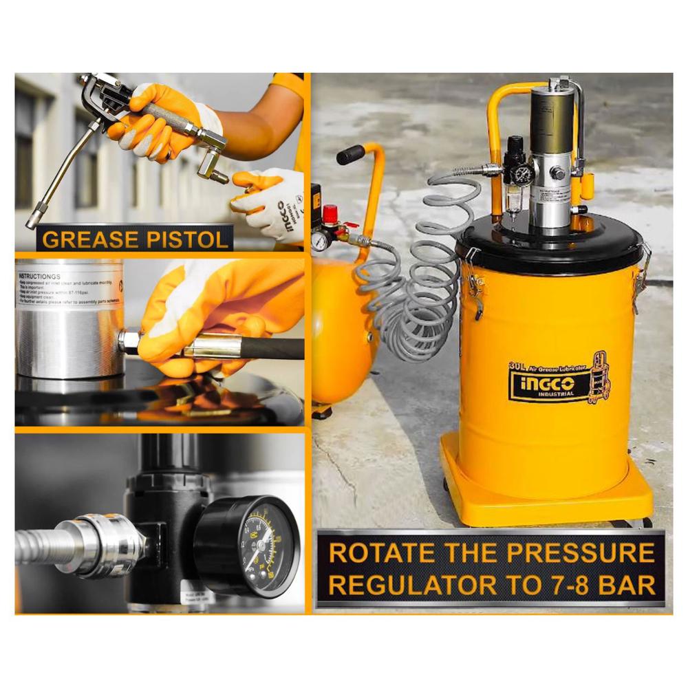 Engrasadora Neumática Industrial 30 Litros Ingco AGL02301 - Oechsle