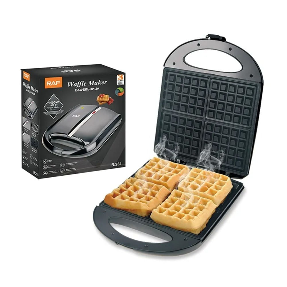 Maquina para Hacer Wafles Gofres 4Rebanadas Waflera Eléctrica - Oechsle