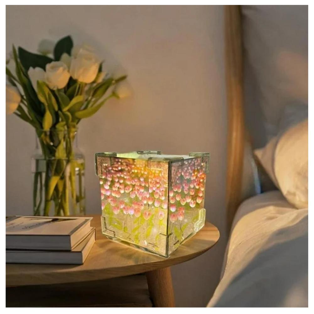 Lampara Armable de Tulipanes Infinitos Rosado Luces Led - Oechsle