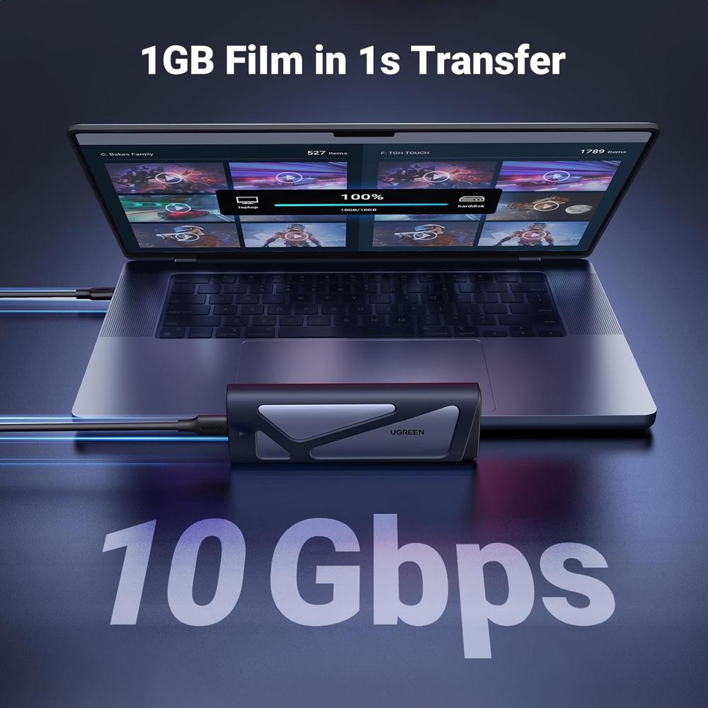 Ugreen Case Externo para SSD M.2 NVMe/SATA 10Gbps USB 3.2 CM767 15813 - Oechsle