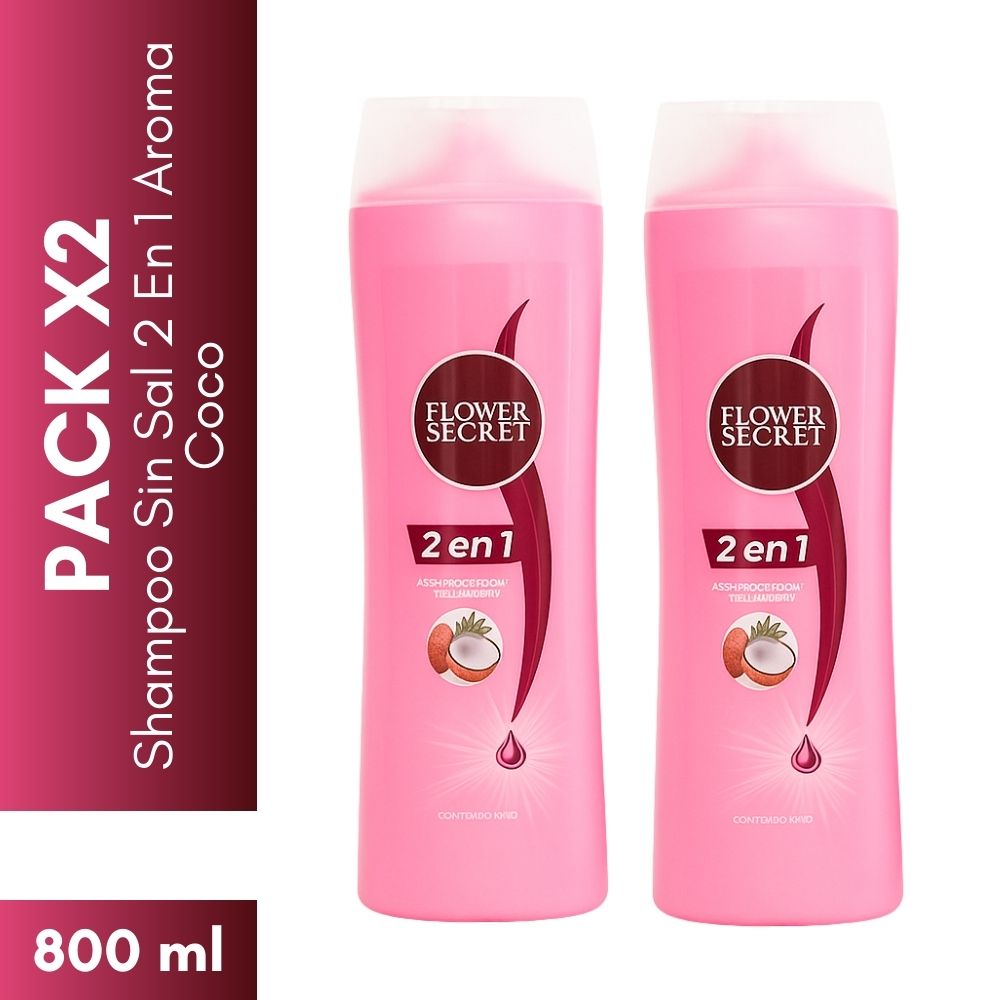 Pack x2 Shampoo Sin Sal 2 En 1 Aroma Naranja 400 ml - FLOWER SECRET ...