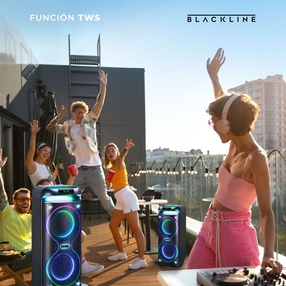 Torre BLACKLINE TORRBL65INF 2X6.5 BT FM Sonido Espacial DSP TWS - Oechsle