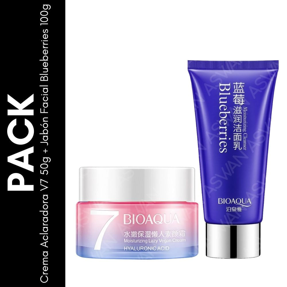 Pack Crema Aclaradora V7 50g + Jabón Facial Blueberries 100g - BIOAQUA ...