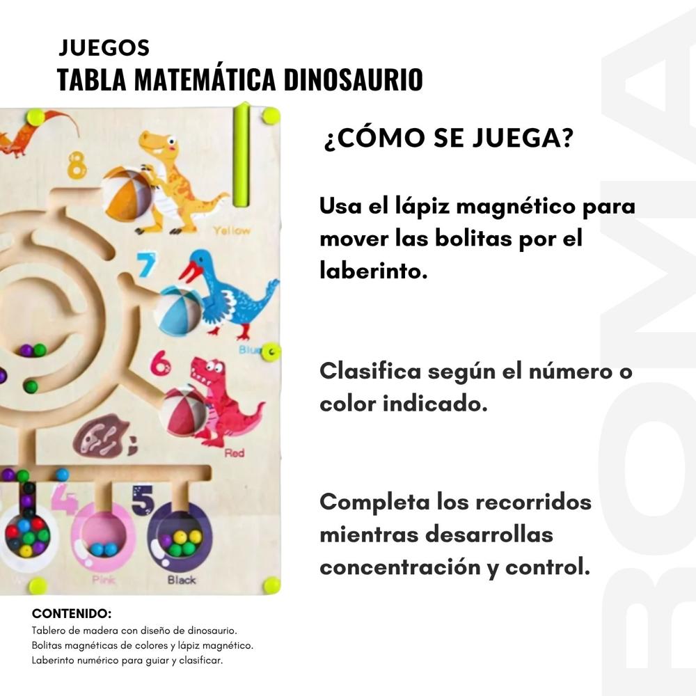 TABLA MATEMÁTICA DINOSAURIO - JUEGO EDUCATIVO - Oechsle