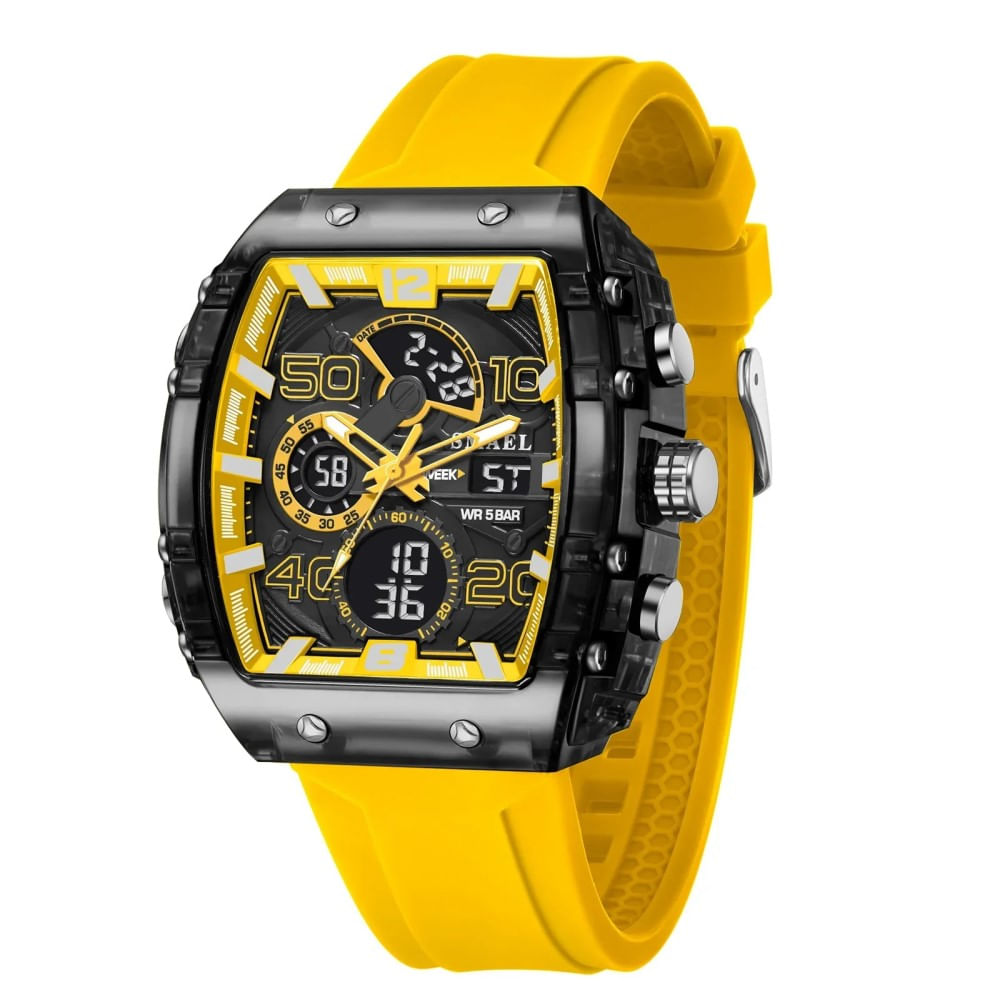 Reloj Hombre SMAEL 8109 Análogo-Digital Amarillo - Oechsle