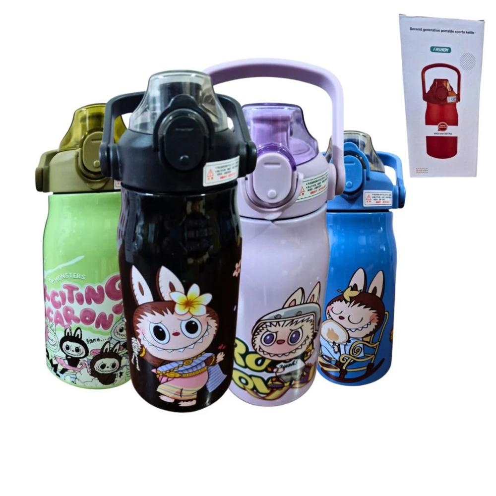 Termo Fashion Labubu Morado 1200 ml Con Asa y Tapa Hermética - Oechsle