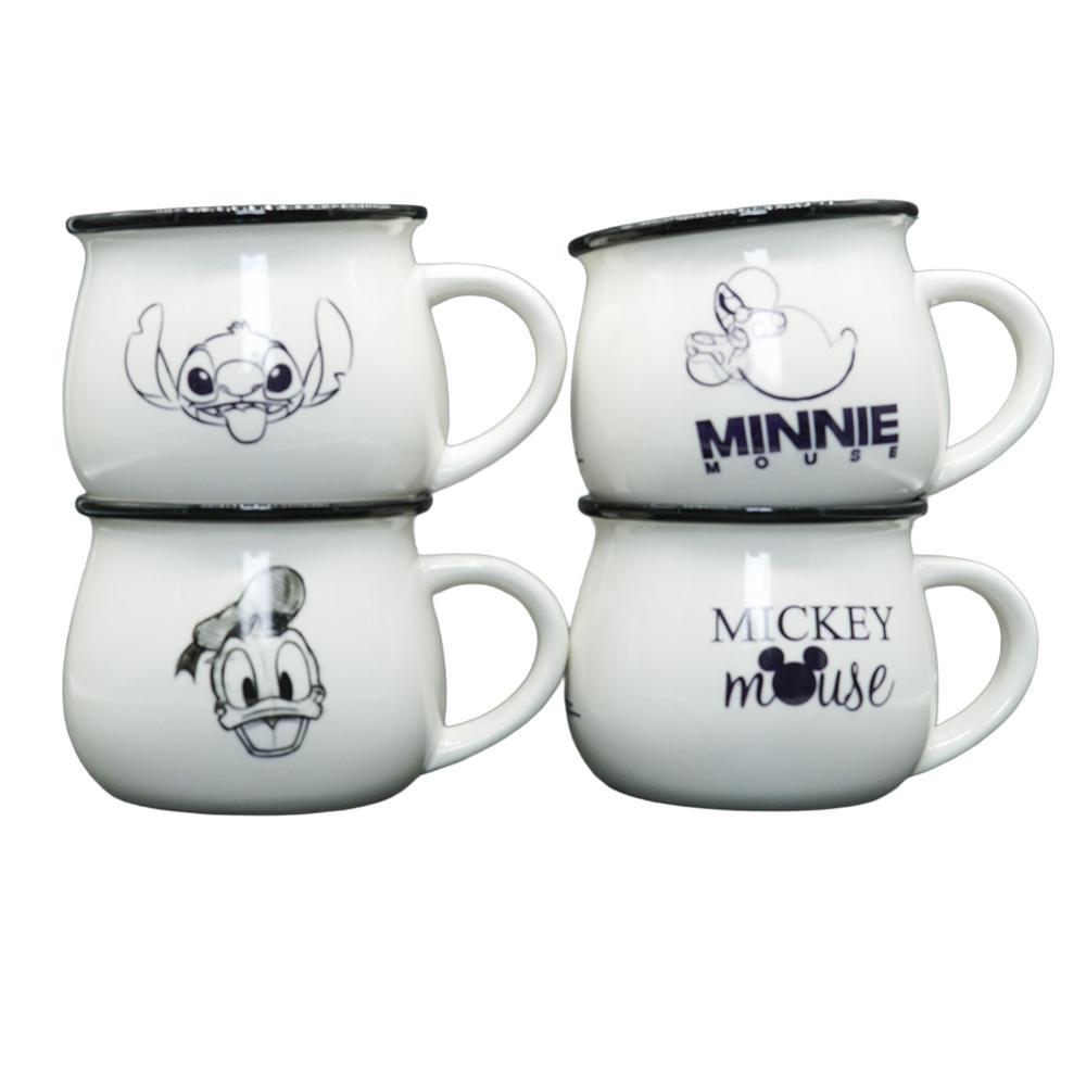 Tazas Disney Mickey Minnie Stitch Donald 4 Pzas - Oechsle