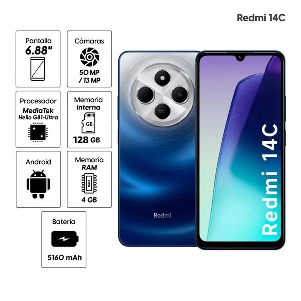 REDMI 14C 4+4GB RAM 128GB ROM AZUL ESTRELLA - Oechsle