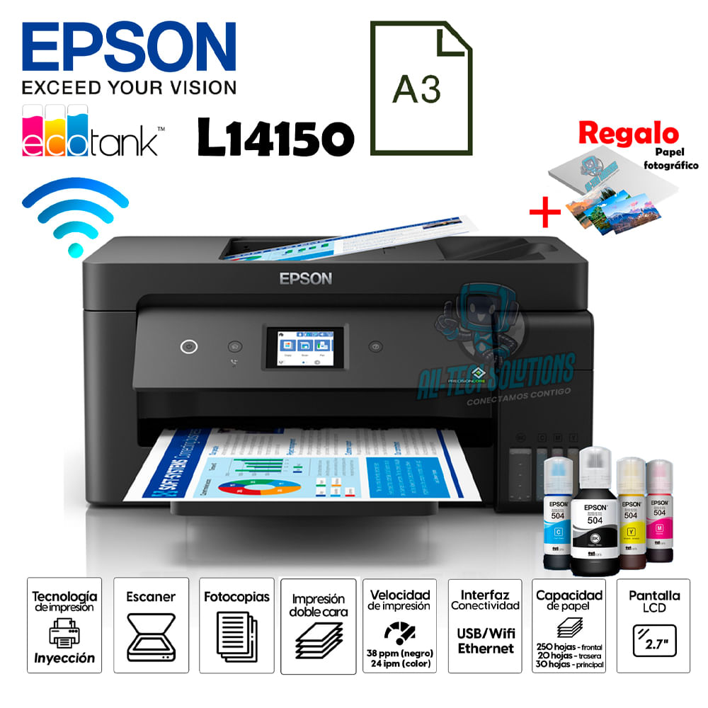 IMPRESORA MULTIFUNCIONAL A3 EPSON L14150 WIFI - DUPLEX - RED - Oechsle