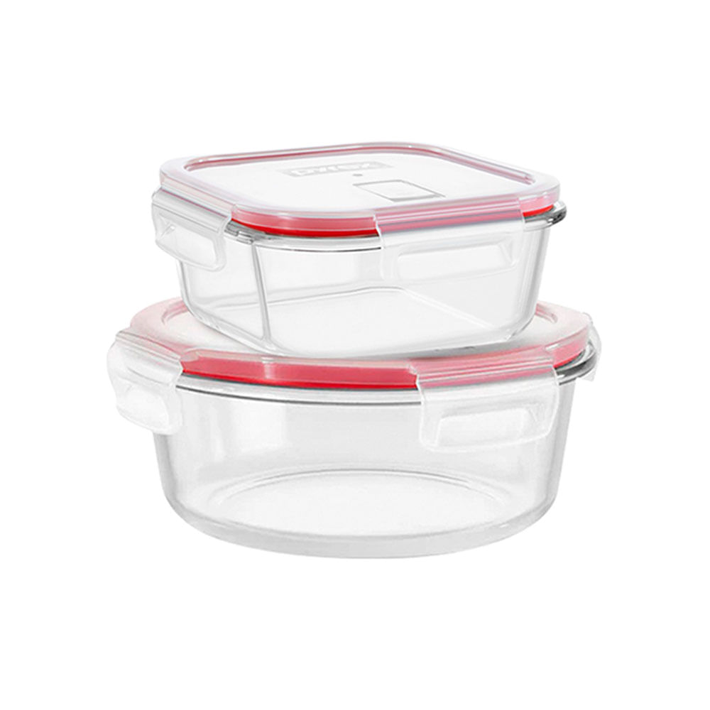Set Tapers Pyrex Easy Vent Redondo 900ml+Cuadrado 500ml - 300490 - Oechsle