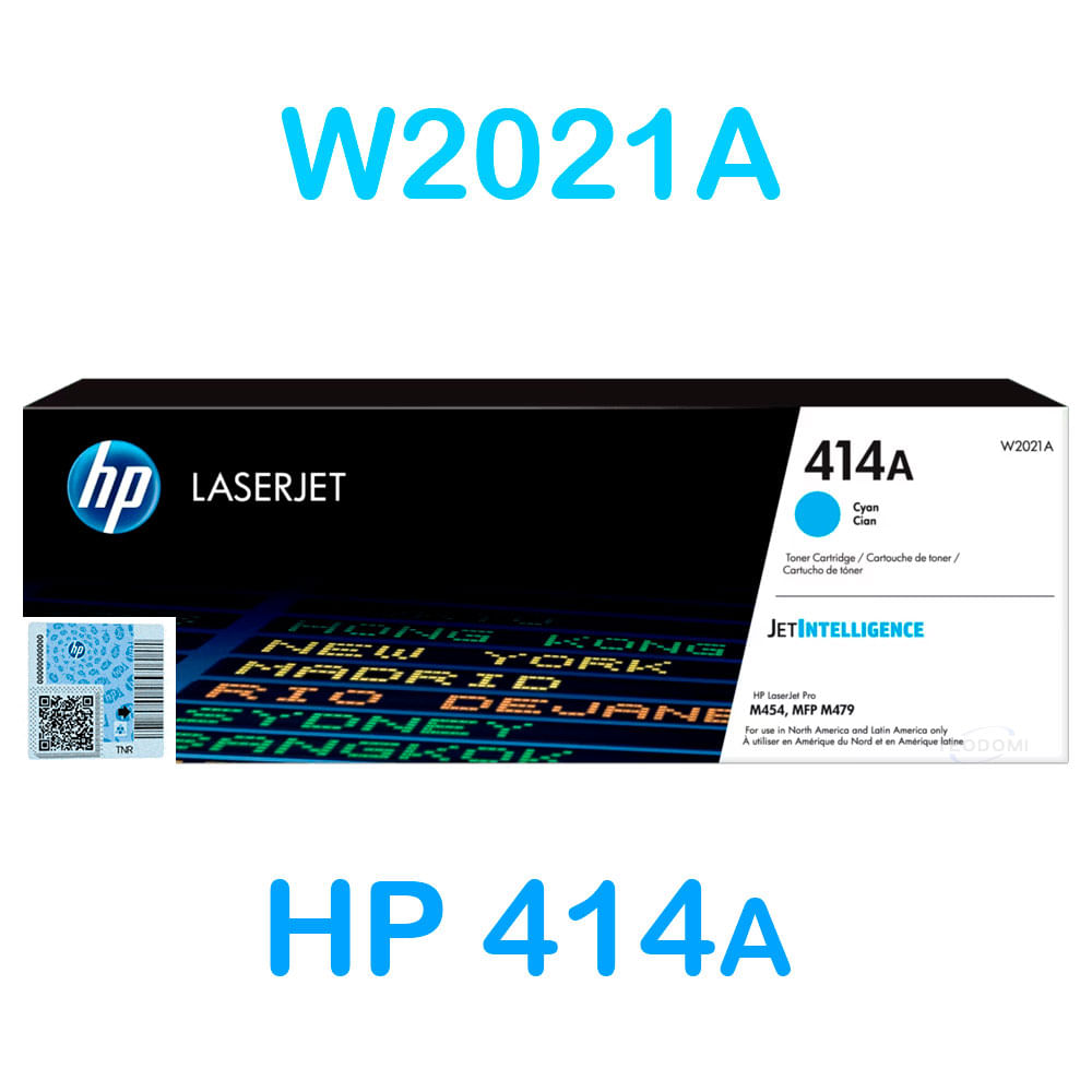 Tóner HP 414A Cyan W2021A para impresoras LaserJet M454 y M479 - Oechsle