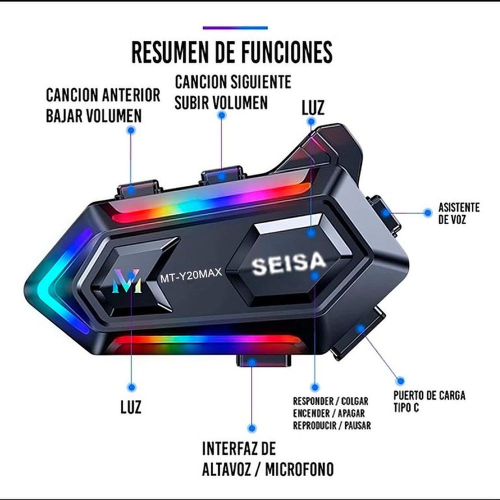 Intercomunicador Seisa MT-Y20MAX Micrófono Bluetooth 5,3 - Oechsle