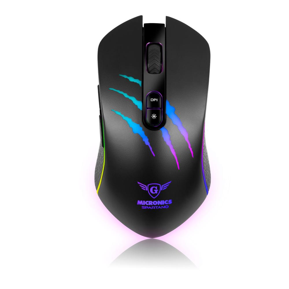MOUSE GAMER MICRONICS GM855 SPARTANO RGB 7BOT, 6400DPI - Oechsle