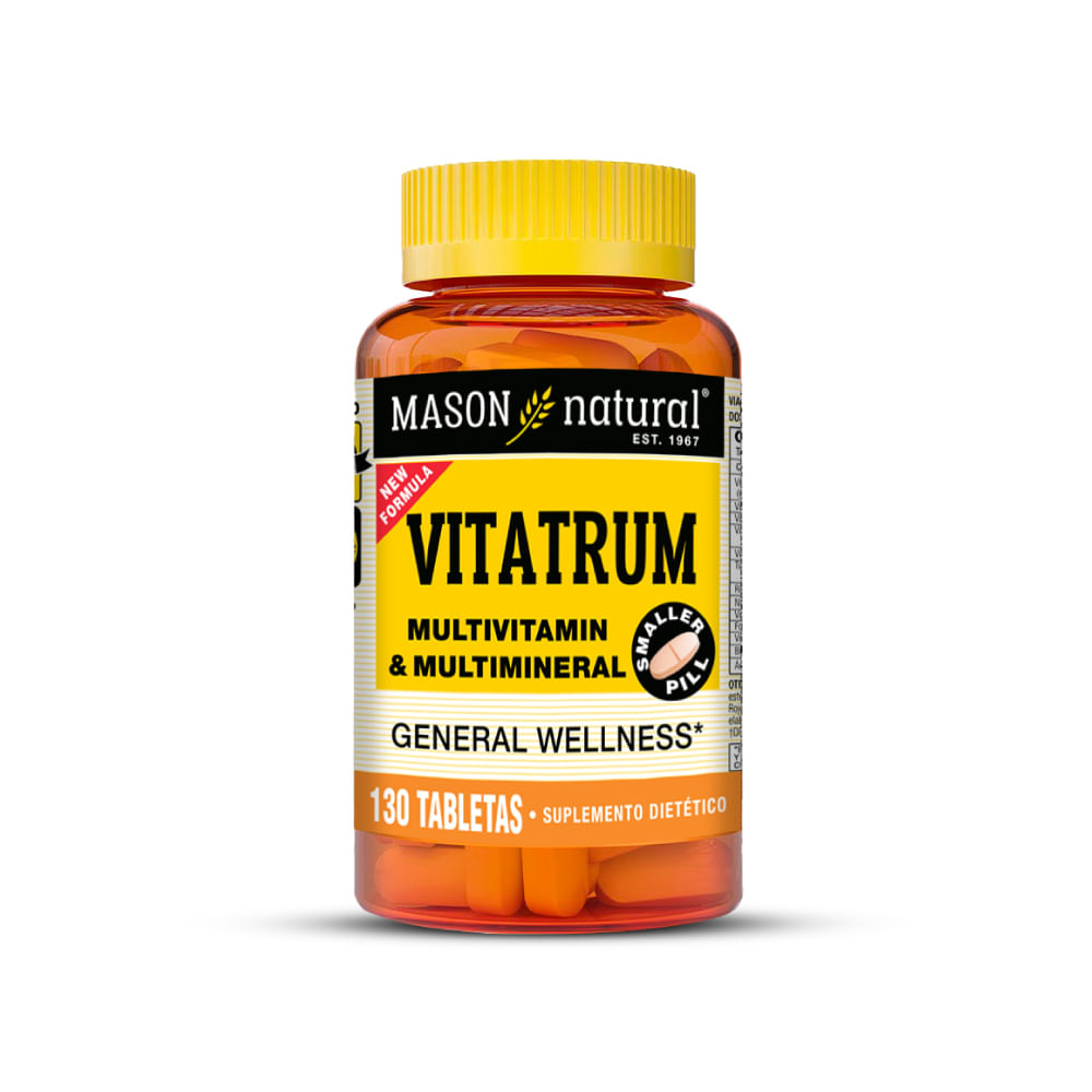 Vitatrum Multivitamínico y Multimineral Mason Natural 130 Tabletas ...