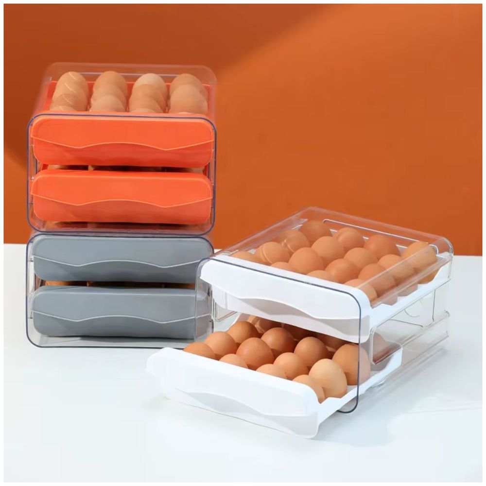 Organizador de Huevos 2 Niveles Apilable Porta Huevos de Acrílico 32 ...