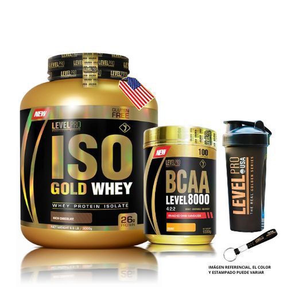LEVEL PRO ISO GOLD WHEY 6.6LB + BCAA LEVEL 8000 - Oechsle