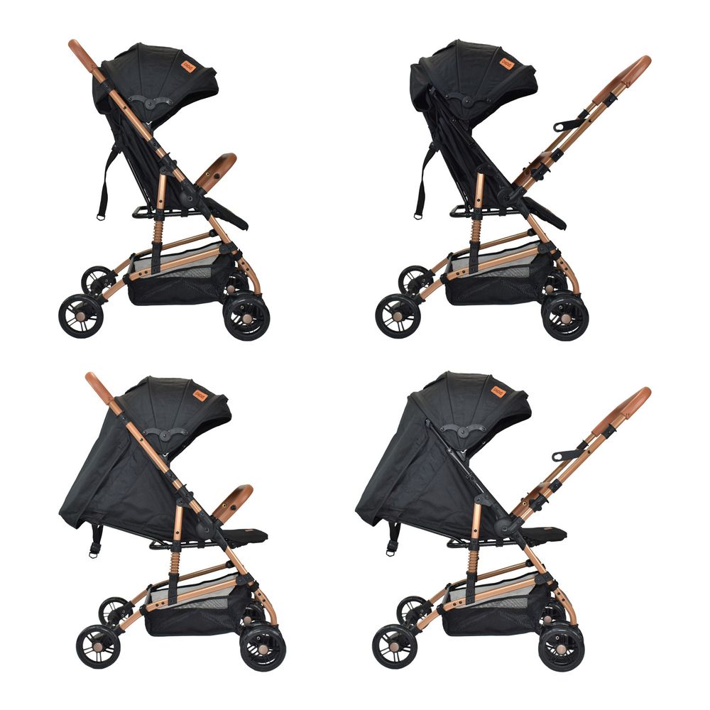 Combo Coche Para Bebé Circus Manija Reversible Negro + Cuna Corral ...