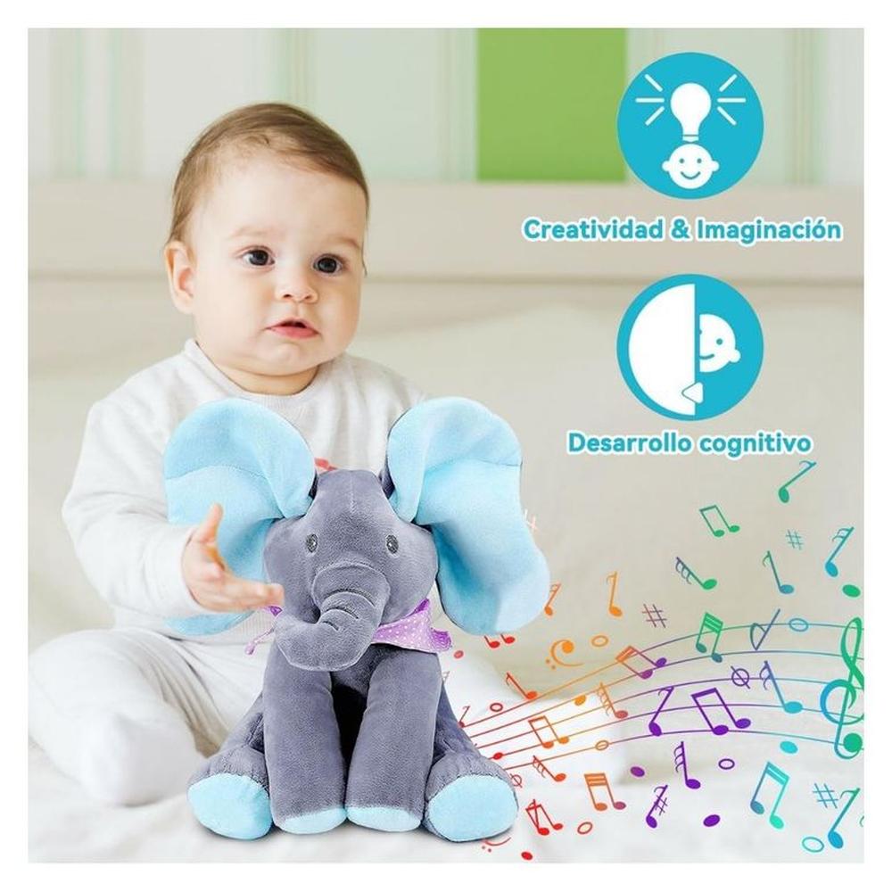 Elefante Musical con Orejas que se Mueven para Bebé Celeste - Oechsle