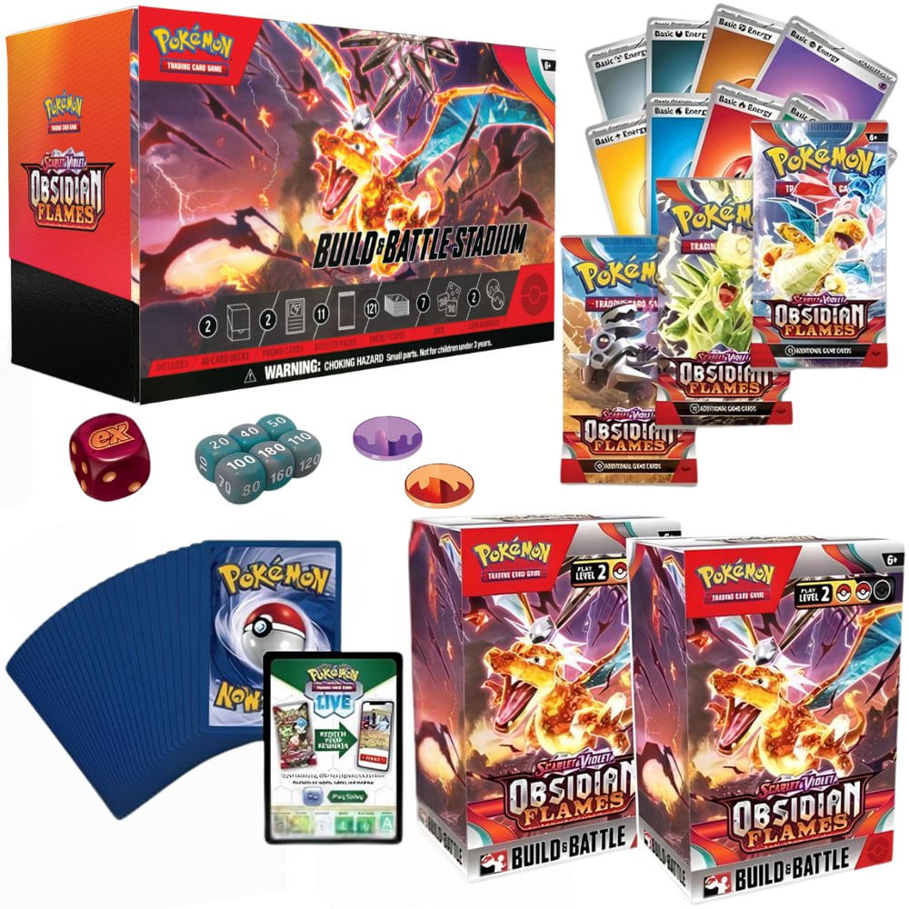 Cartas Pokemon TCG Obsidian Flames Build Battle Stadium Cards Set ...