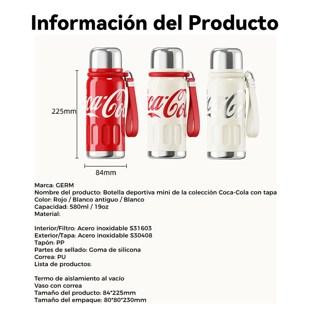 Termo Deportivo Coca-Cola con Correa de Cuero – 540ml / 18 Oz | Oechsle ...