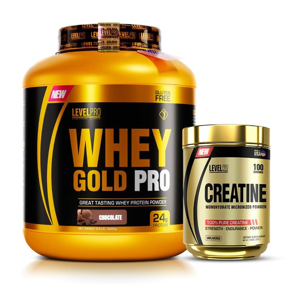 Whey Gold Pro 3 kg / 6.6 lb chocolate + Creatina level pro 250 g - Oechsle