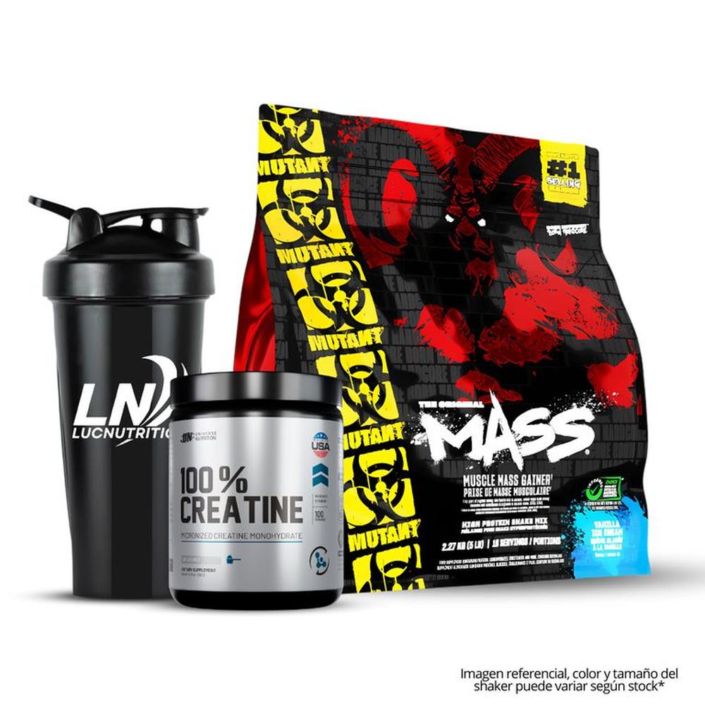 Mutant Mass 5 LB Vainilla Ice Cream + Creatina UN 250 g + Shaker - Oechsle
