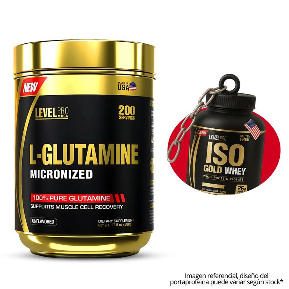 Glutamina Level Pro 500 gr + porta proteina - Oechsle