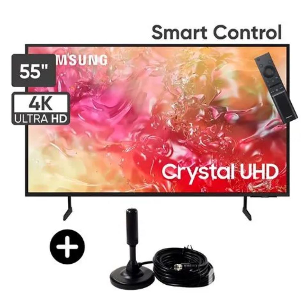 Televisor Samsung 55" Smart TV Crystal UHD 4K 55DU7000 + Antena Digital ...