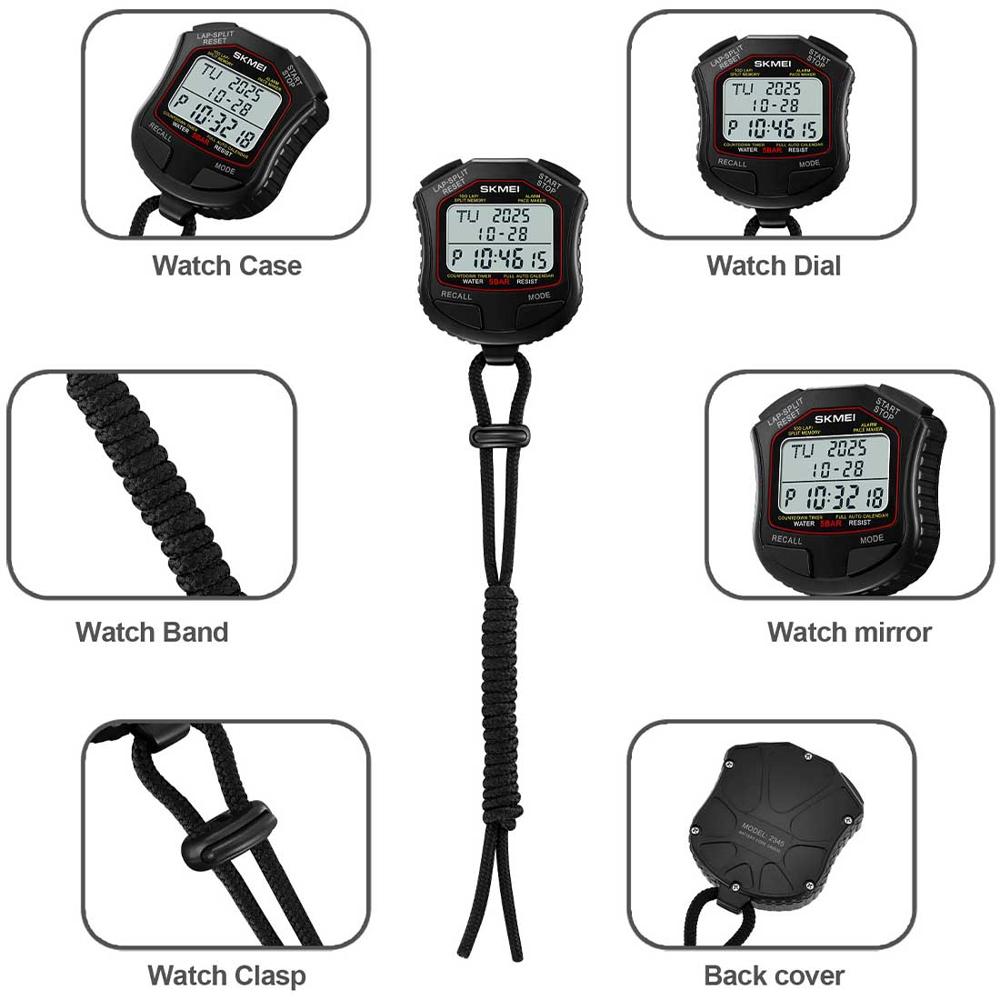 Cronómetro Skmei Digital Timer 100 Memorias Rango 10 hrs Negro 2345 - Oechsle