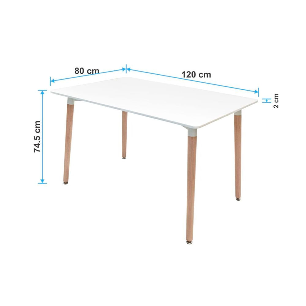 Mesa De Comedor Luigi Blanco 120x80 Cm Ofideas - Oechsle
