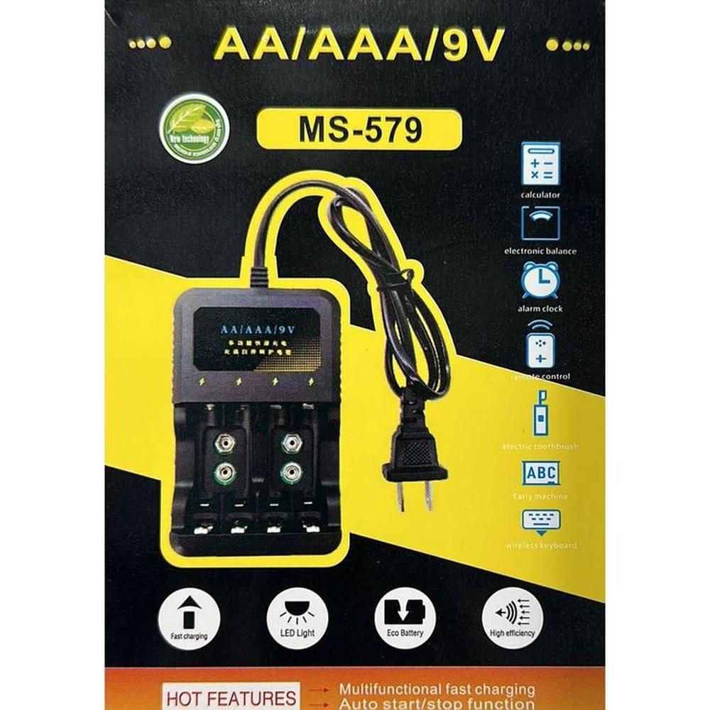 Cargador de Pilas y Bateria Portátil AAAAA9V con Pantalla MS-579 - Oechsle