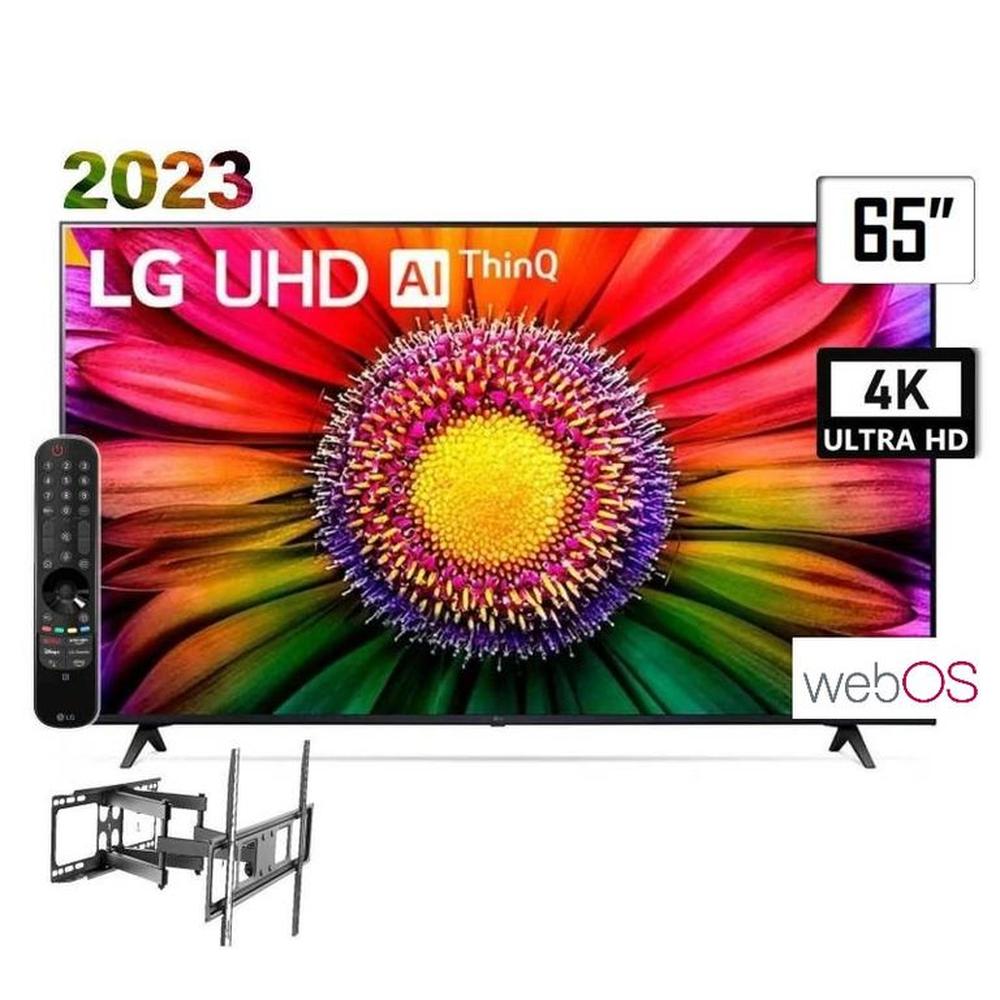 TELEVISOR SMART 65" LG UR7300 4KUHD 2023 + CONTROL MAGIC + RACK NEGRO ...