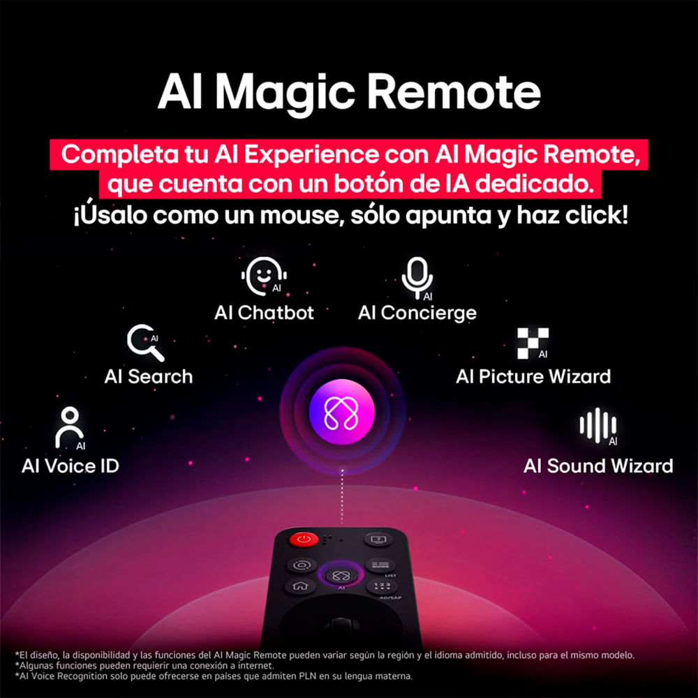 Televisor LG 75 UHD 4K Smart 75UA8000PSB AI ThinQ Procesador Alpha 7 AI ...